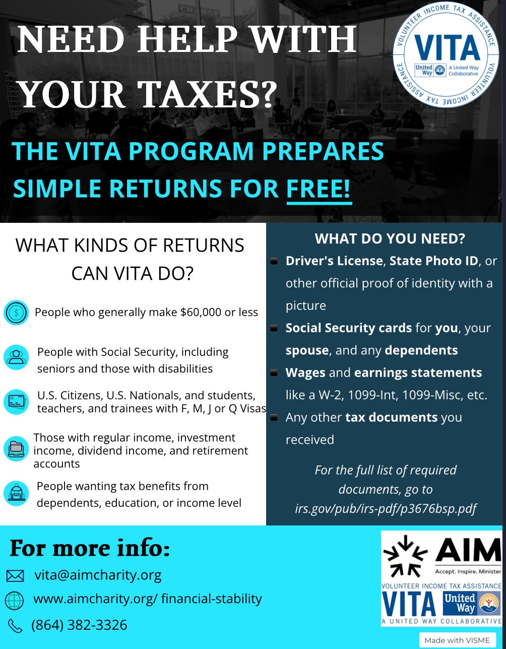 Volunteer Income Tax Assistance | United Way of Anderson County